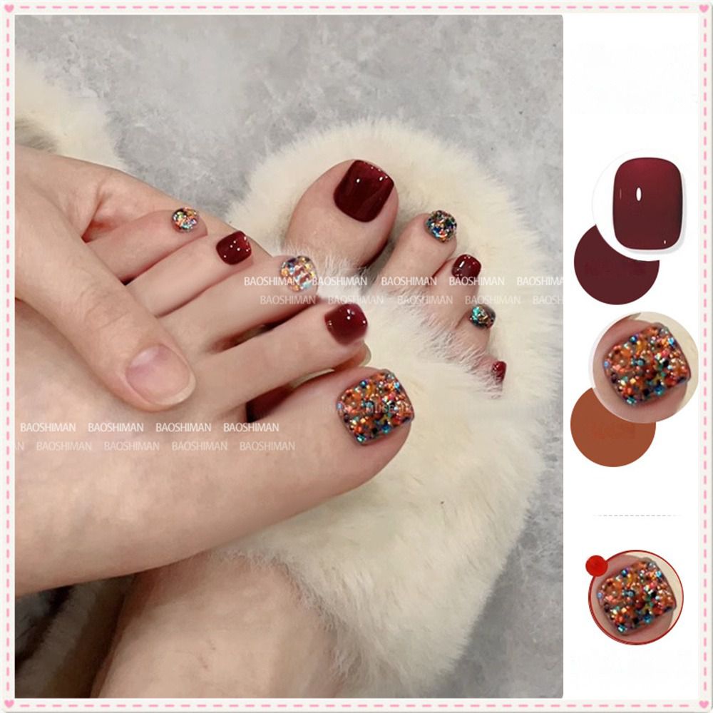 Baoshiman 2 ขวด/1 ชุดเลื่อมเล็บเจล Super Flash Glass Moisturizing Cat's Eye Toenail Phototherapy ...