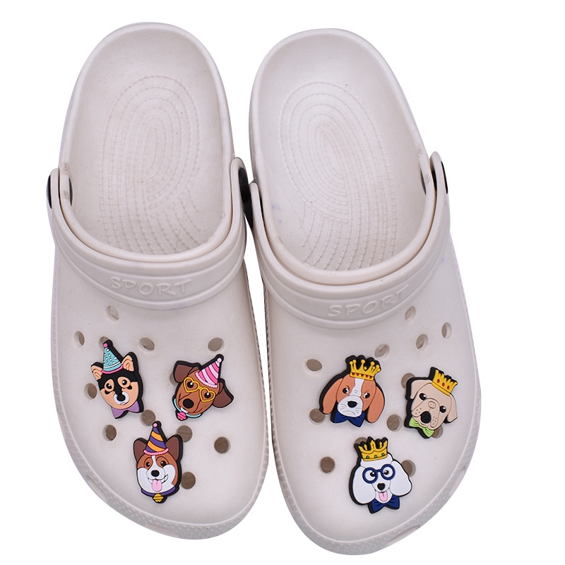 น่ารัก Corgi Pug croc Design Jibbits Bichon Frise Jibitz croc สุนัข Paw ...