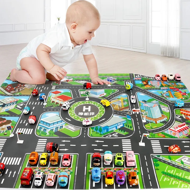 Kids City Map Toys Car Parking Road Map Alloy Toy Model Car Climbing ...