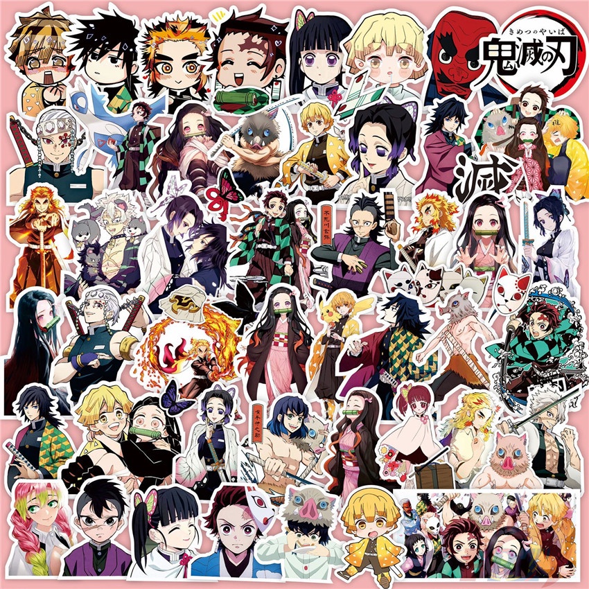 60Pcs/Set Demon Slayer Stickers Fashion DIY Decals Doodle Stickers ...