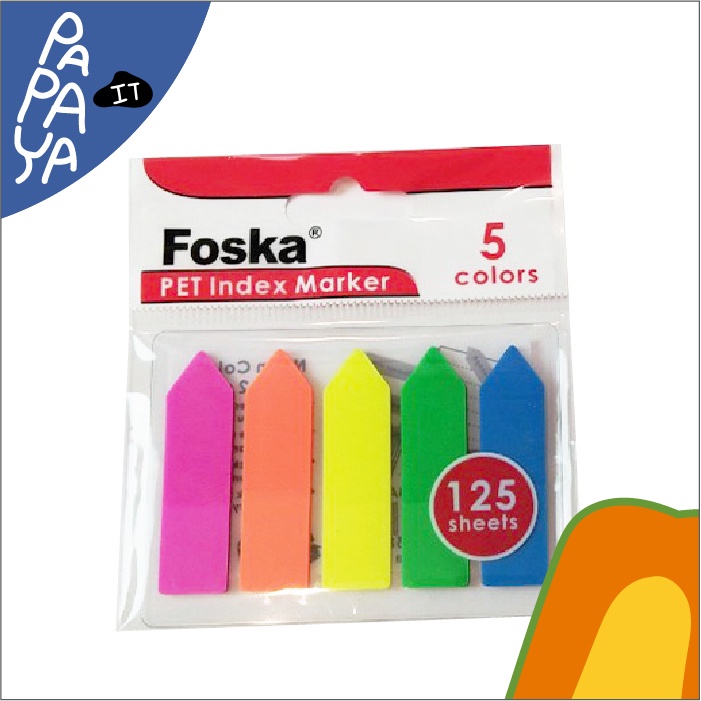 Foska (ฟอสก้า) PET Index Marker กระดาษโน้ตกาวคั่นหน้า โพสต์อิทคั่น ...