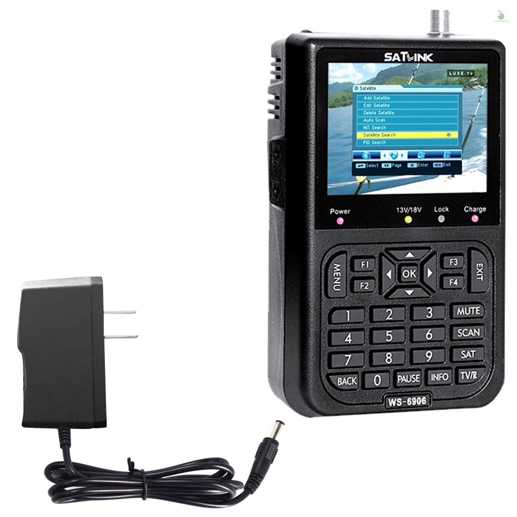 Satlink WS6906 เครื่องวัดสัญญาณดาวเทียมดิจิทัล หน้าจอ LCD 3.5 นิ้ว ...
