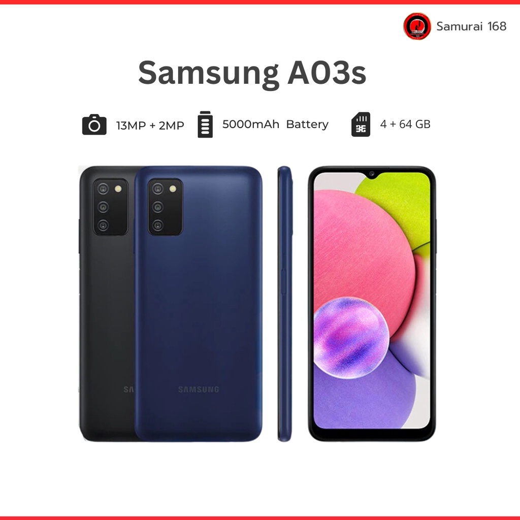 Samsung Galaxy A03s จอใหญ่ 6.5" RAM 4GB / ROM 64GB แบตเตอรี่ 5000 mAh ...