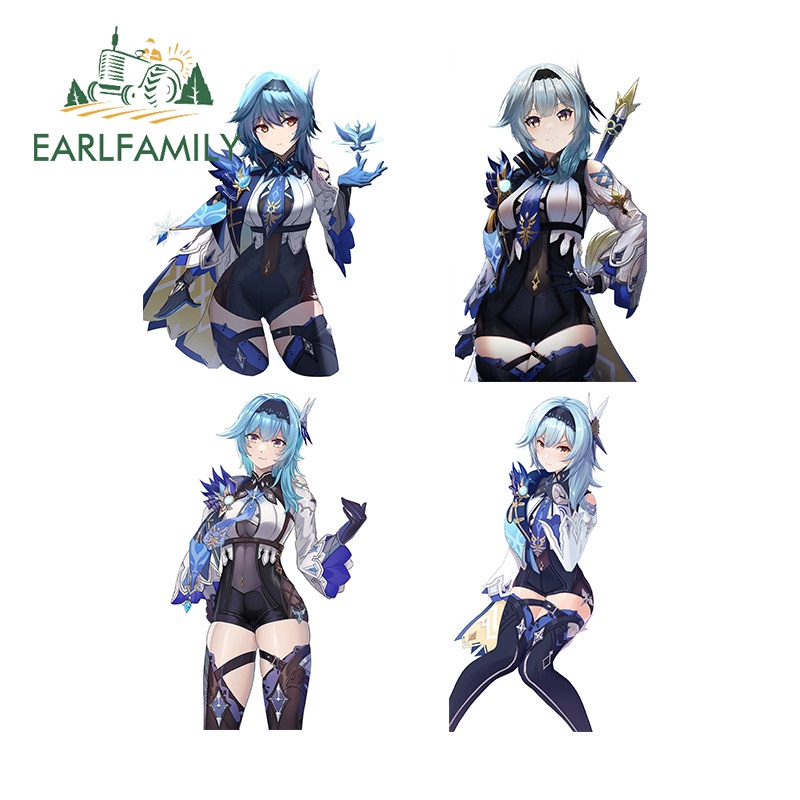 Earlfamily 13 ซม.สําหรับ Eula Genshin Impact รถสติกเกอร ์ ตลก Scratch ...