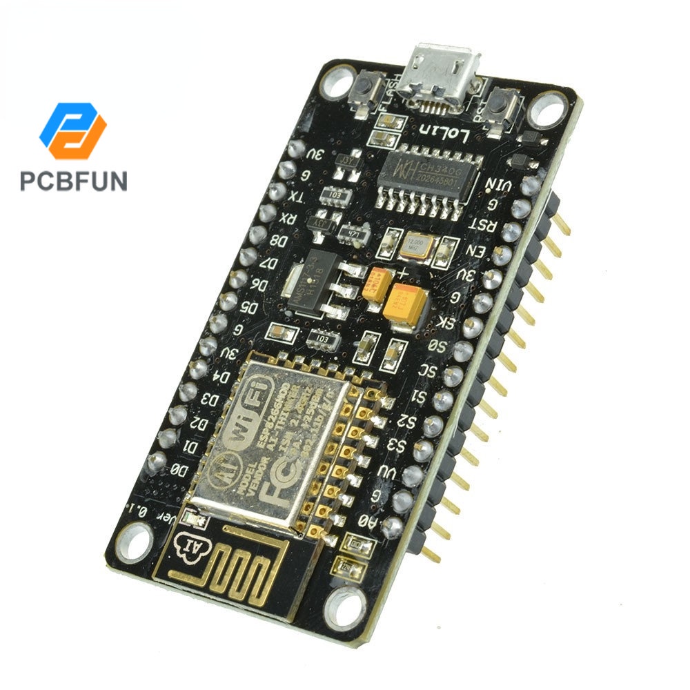 Ch340g NodeMcu V3 Lua ESP8266 ESP-12E PCBFUN อินเทอร์เน็ตไร้สาย WIFI Transceiver บอร์ดโมดูลพัฒนา ...