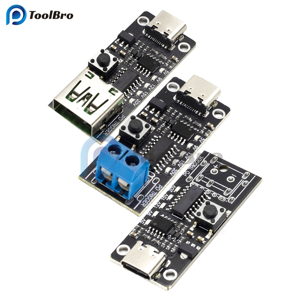 100W 5A Fast Quick Charging Board Type-C USB C QC PD Decoy Trigger โมดูลการตรวจจับอัตโนมัติ 5V ...