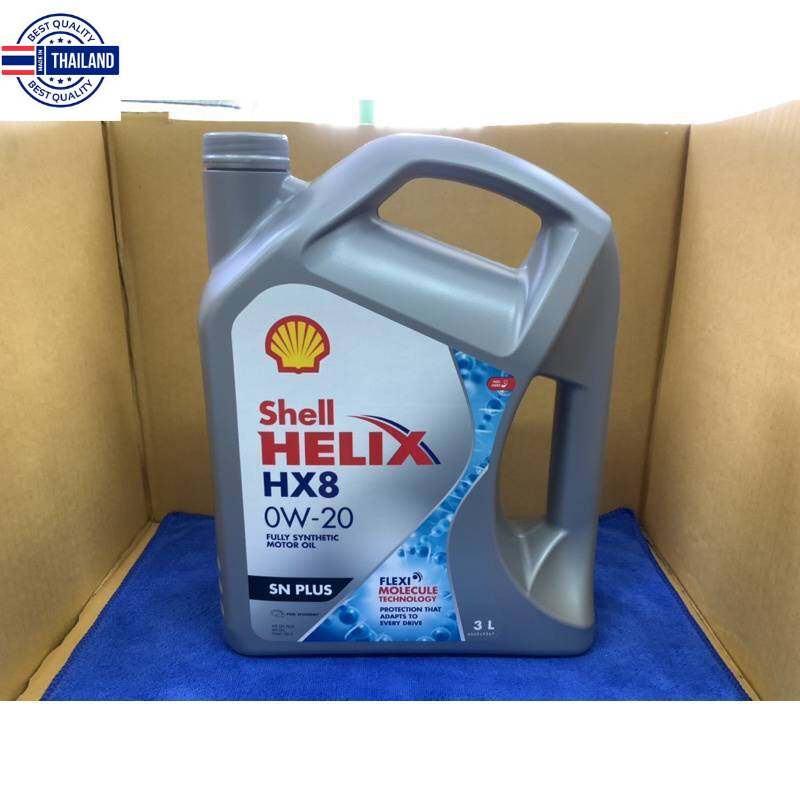 น้ำมันเครื่องสังเคราะห์แท้ 0W-20 สำหรัรถอีโคคาร์ Shell Helix HX8 ...