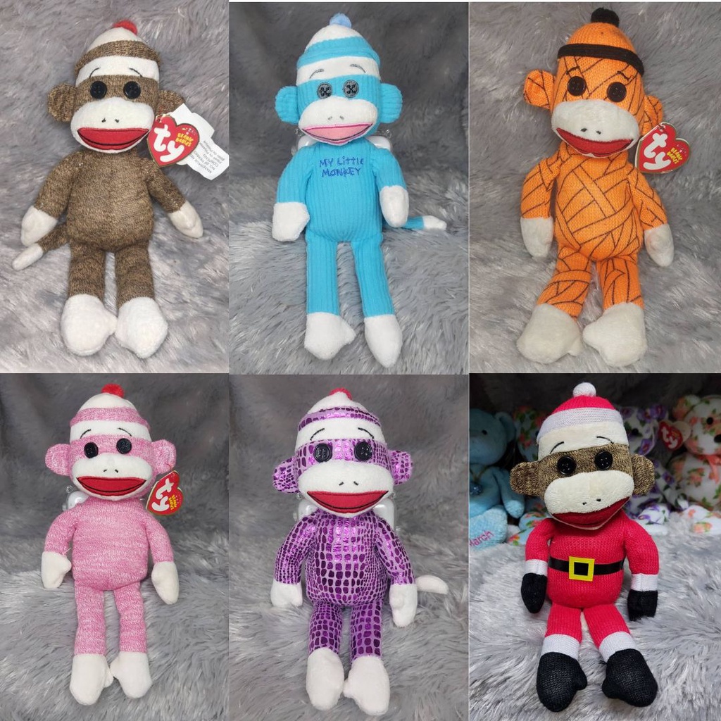 ตุ๊กตาลิง ty Socks The Socks Monkey ขนาด 9 นิ้ว - AM 06(2) | Shopee Thailand