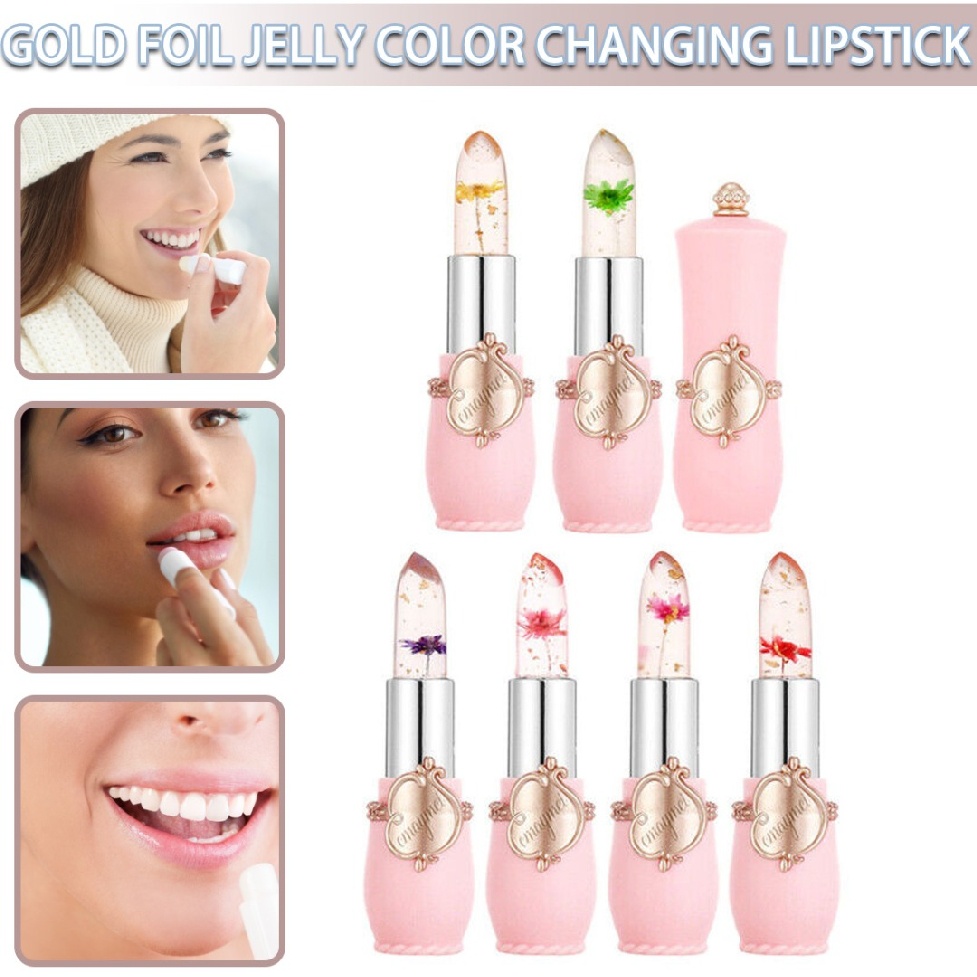 Flower Lipstick Jelly Transparent Magic Color Changing Lip Balm ...