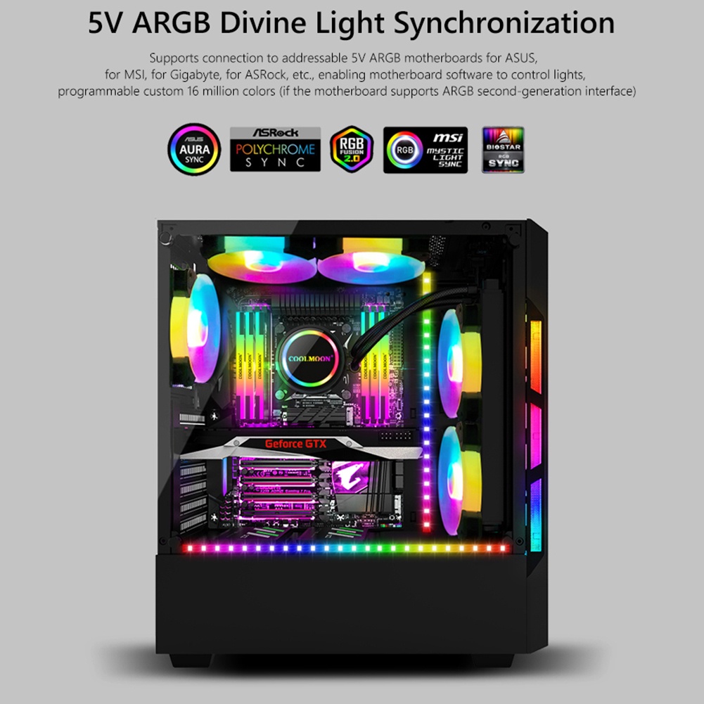 [Dcline.th] Coolmoon CM-LS40 5V ARGB 4pin เคส PC ไฟ LED SATA 3PIN โคมไฟ ...