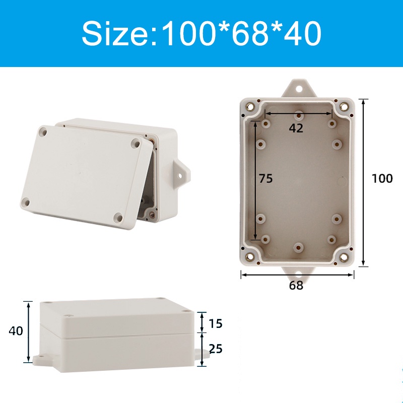 Wall Mounted Outdoor Gray Plastic Enclosures Custom IP65 ABS Waterproof Electrical Junction Box ...