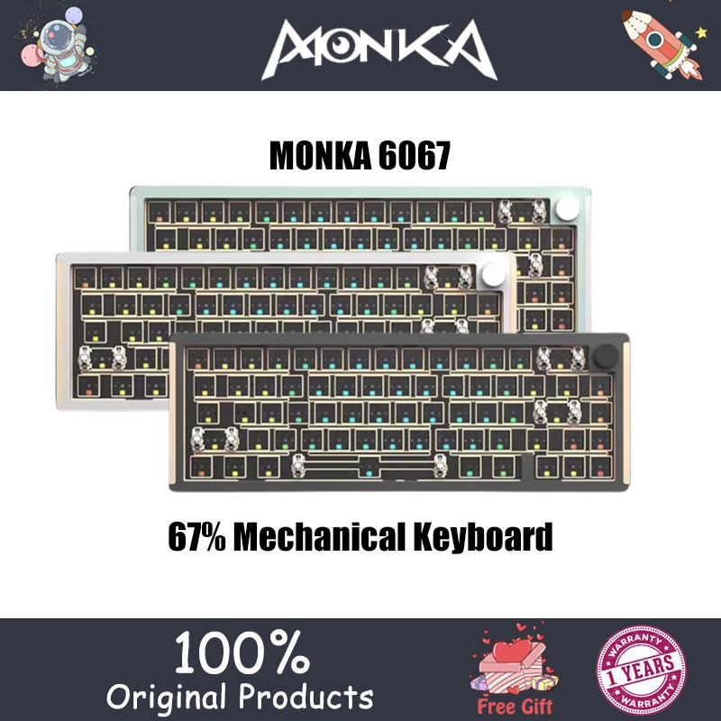 Monka 6067 คีย์บอร์ดเมคคานิคอล แบบมีสาย อะลูมิเนียม 67% | Shopee Thailand