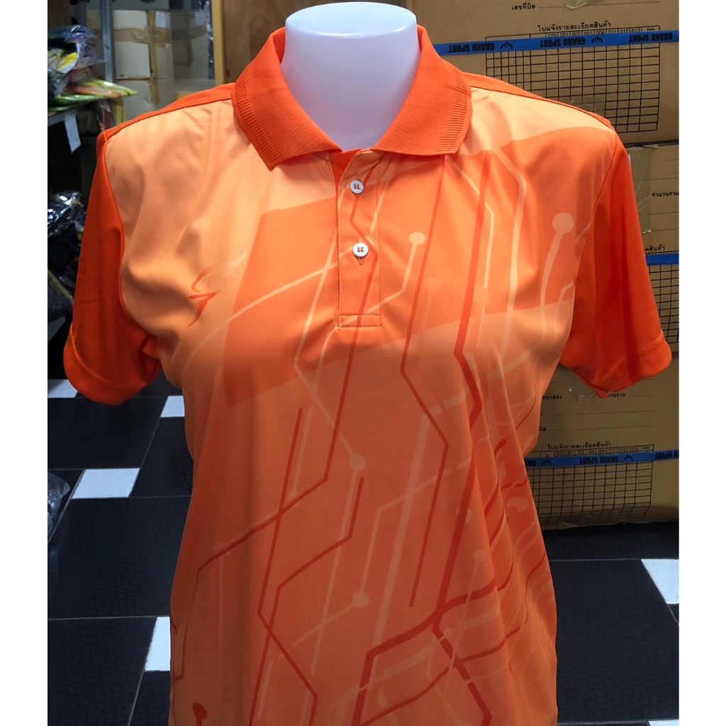 เสื้อกีฬาราคาถูก เสื้อคอปกสีแดง ใส่ได้ทั้งชายหญิง ผ้าพิมพ์ลาย ใส่สบาย ...