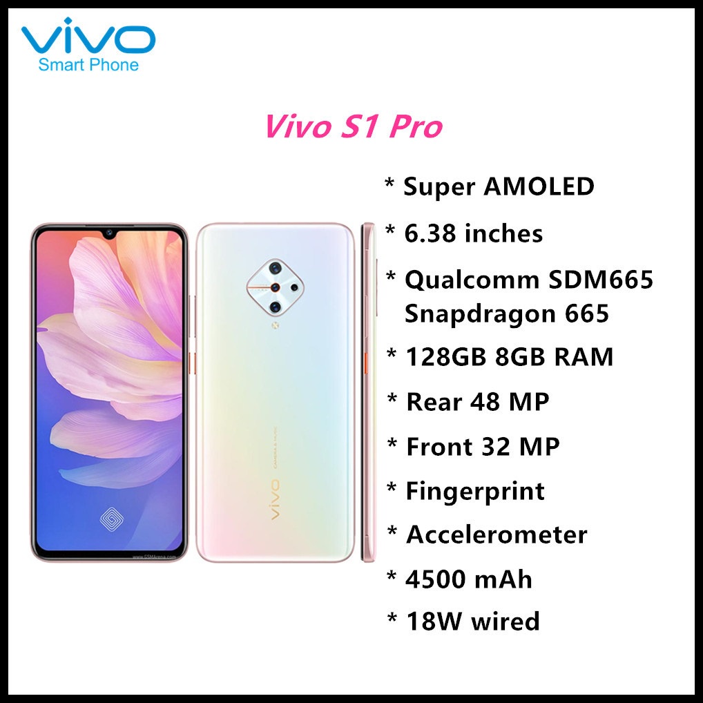 สมาร์ทโฟน Vivo S1 Pro - (แรม 8GB + รอม 128GB) 6.38 นิ้ว กล้อง 48MP Quad 4G LTE | Shopee Thailand