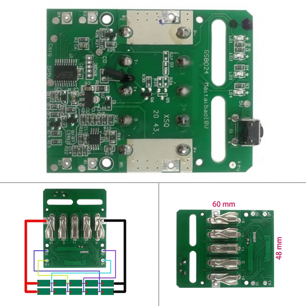 บอร์ด PCB 18V ชั้นวางแบตเตอรี่ลิเธียม ป้องกันชาร์จ บอร์ดวงจร ทนทาน | Shopee Thailand