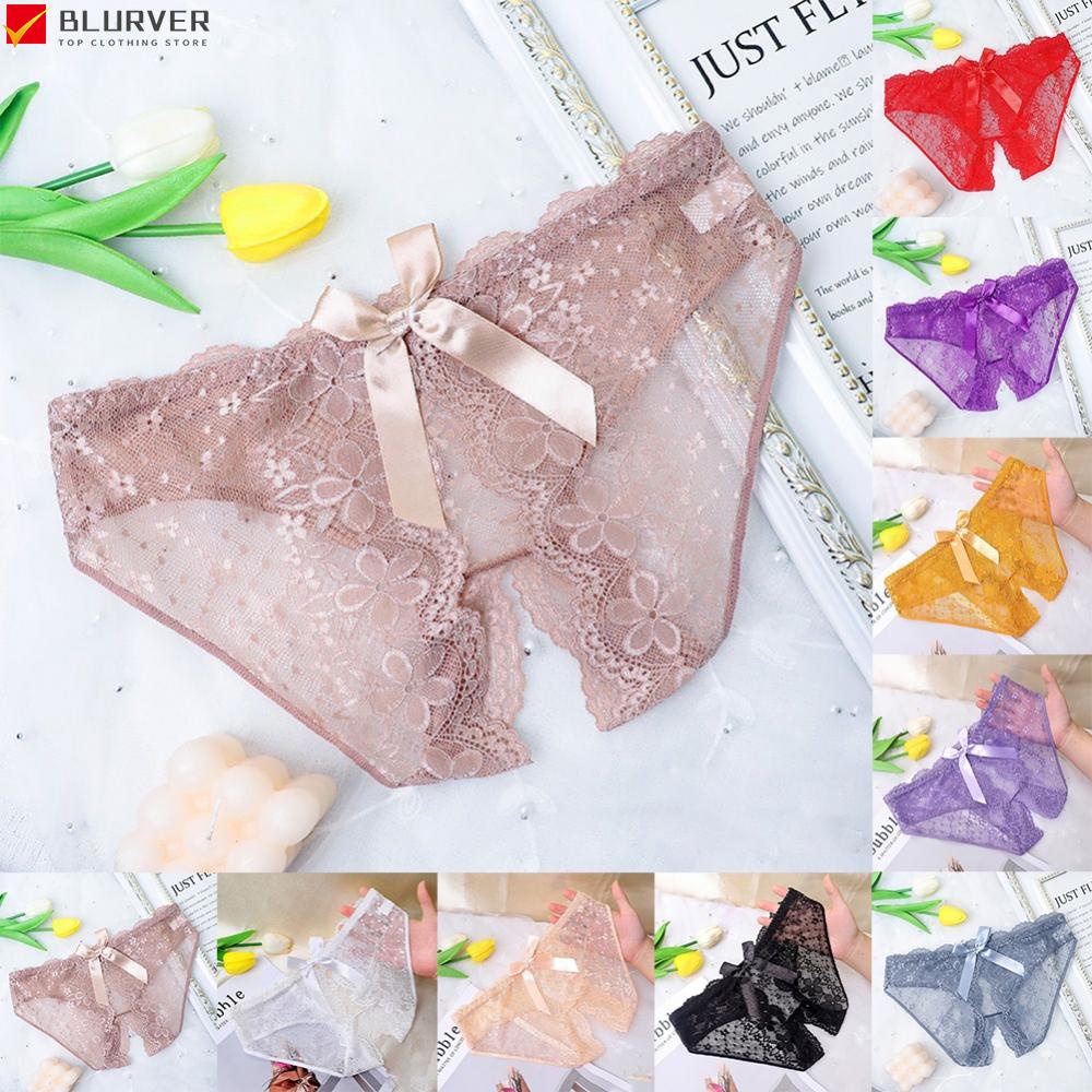 (BLURVER) ผู้หญิงกางเกงลูกไม้กางเกงชั้นใน Crotchless Thongs ชุดชั้นใน ...