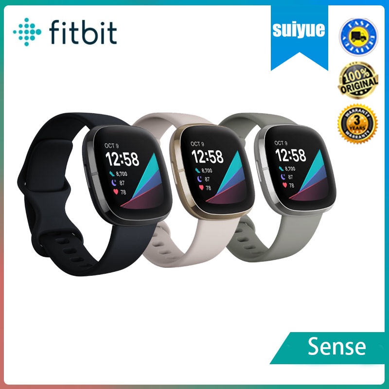 Fitbit Sense สมาร์ทวอทช์ หน้าจอ AMOLED GPS ตรวจจับความเครียด | Shopee ...