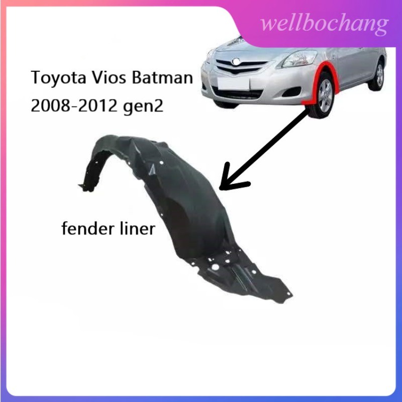 Pc บังโคลนหน้าสําหรับ TOYOTA Vios NCP93 2008 2009 2010 2011 2012 2013 ด้านหน้า Fender Liner แผง ...