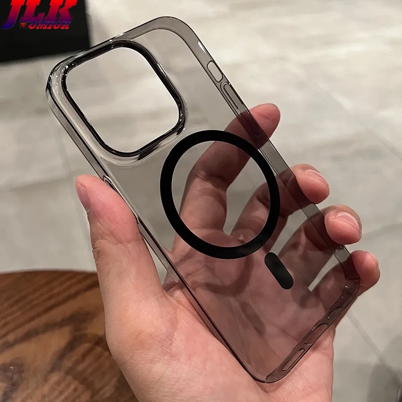 [JLK] Ultra Thin Clear Magnetic Phone Case for iPhone 16 15 14 Plus 13 ...
