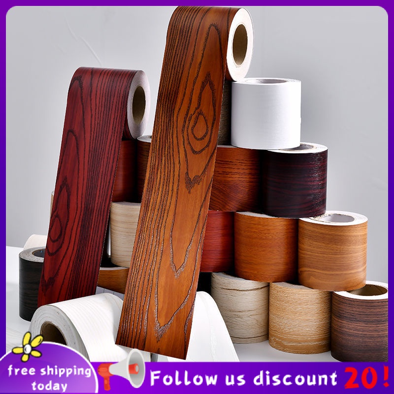 Se7ven Thickened skirting line wood grain sticker self-adhesive waist ...