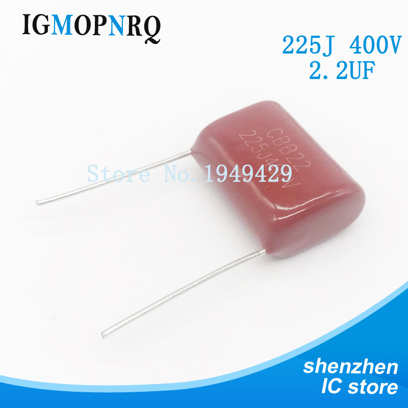 10 ชิ้น/ล็อต 225 2.2uF 400V CBB Polypropylene Film Capacitor Pitch 20 ...
