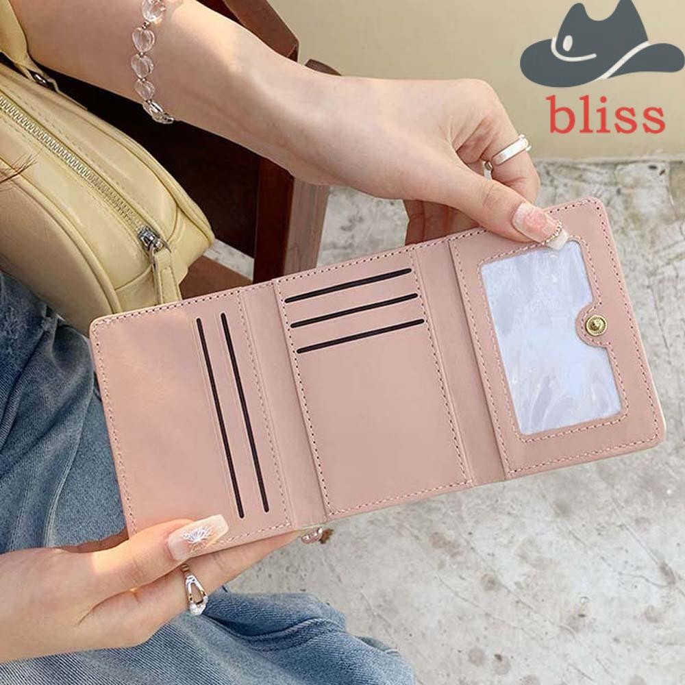 Bliss Bow Lady กระเป๋า,สามพับลูกอมสีสั้น PU กระเป๋าสตางค์,กระเป๋าแบบ ...