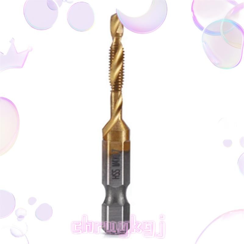 M4x0.7 มม.Hex Shankไทเทเนียมชุบ HSS สกรูเกลียวเมตริกแตะเจาะ Bits สกรูเครื่อง Compound Tap เปิด ...