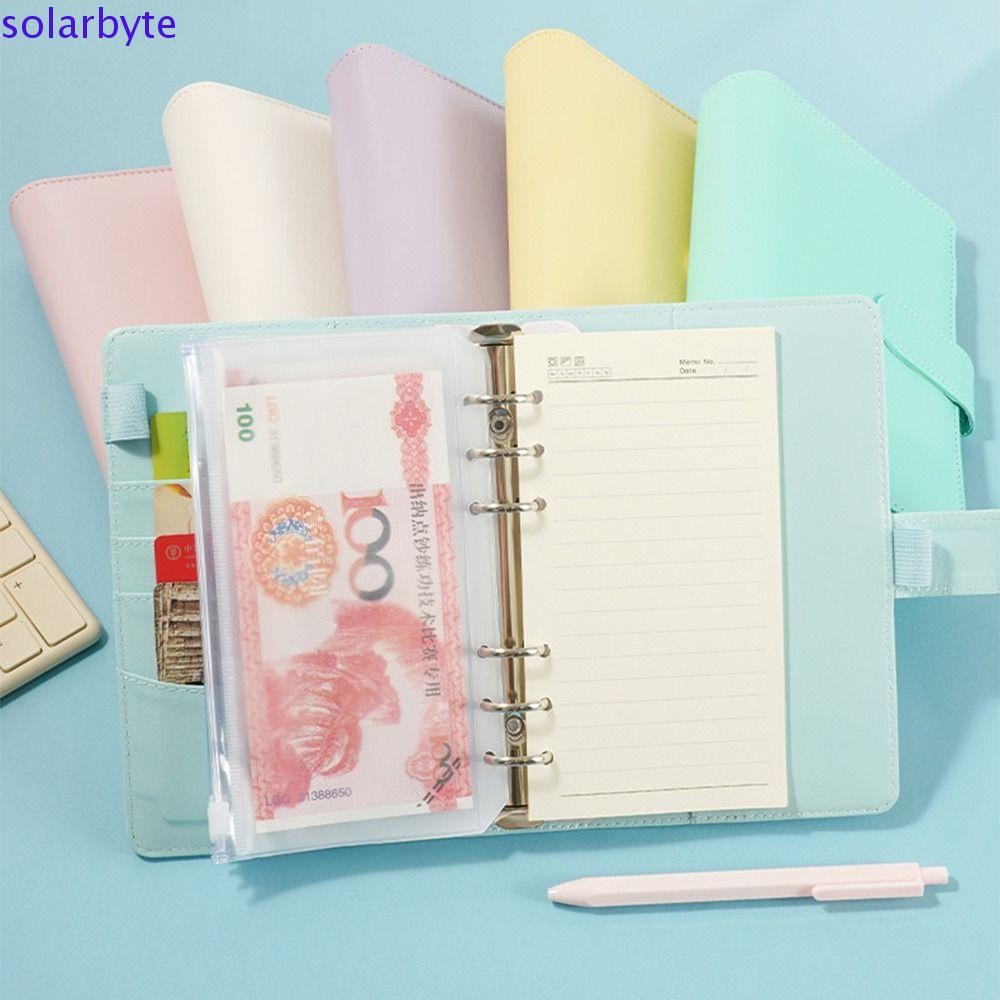 Solarbyte สมุดโน้ตแบบหลวม หนัง Pu|เครื่องผูกเงินประหยัดสี, ใช้งานง่าย A6 รีฟิล 6 หลุม Binder ...