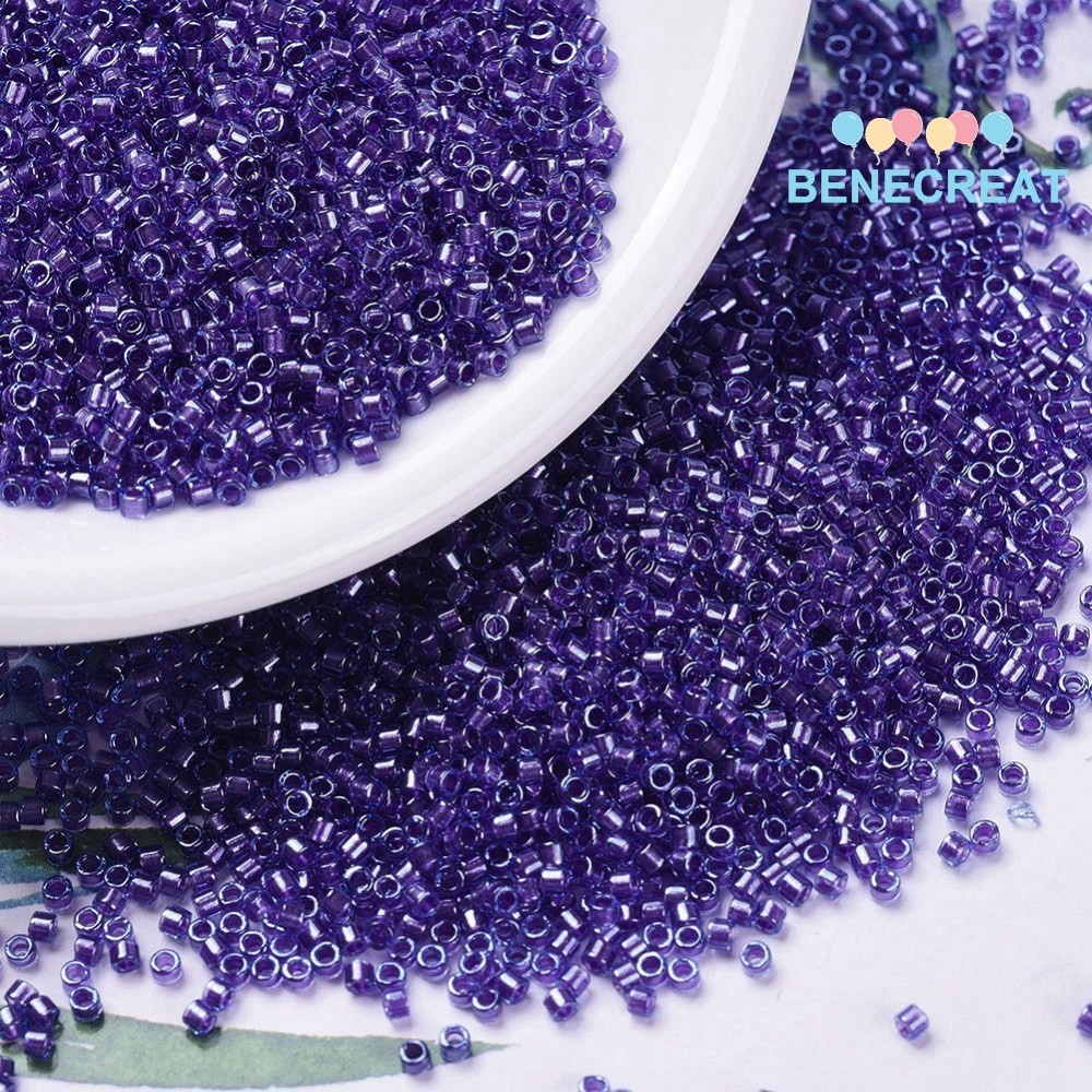 ลูกปัด Miyuki Delica 11/0 (DB0284) สีม่วงประกายเงิน Aqua Luster 1.3x1.6 มม. 10 กรัม (ประมาณ 2000 ...