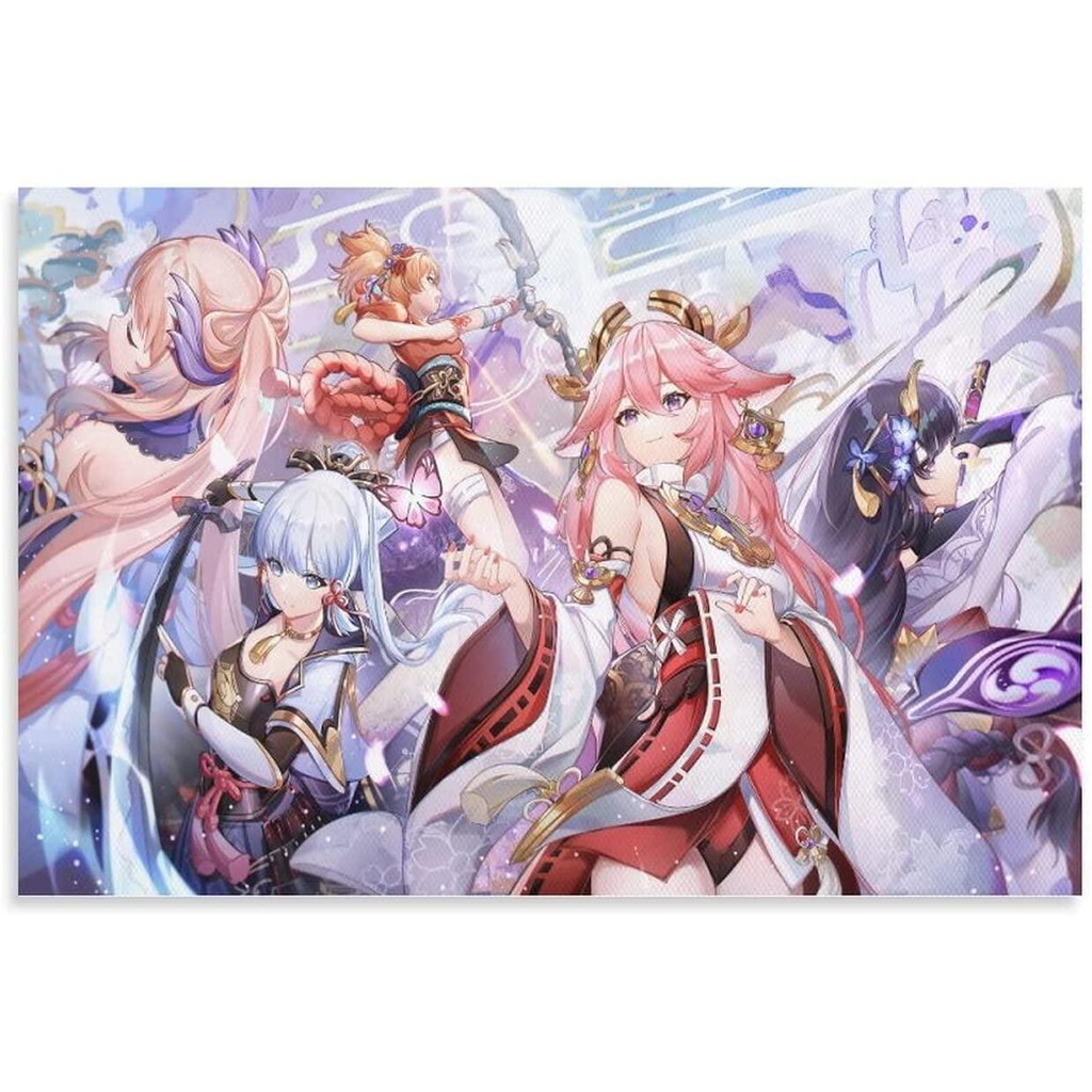 อะนิเมะโปสเตอร์ Genshin Impact โปสเตอร์ Genshin Impact Yae Sangonomiya Kokomi Kamisato Ayaka ...