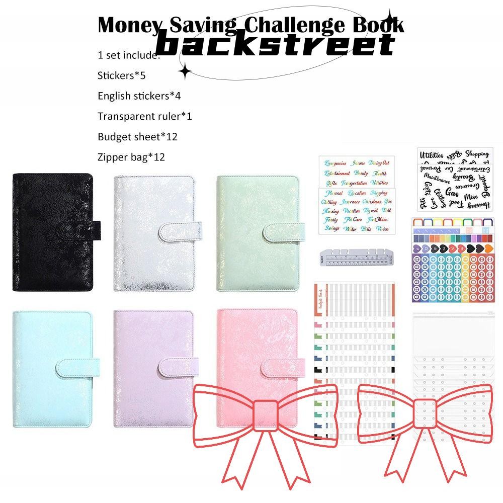 Backstagerret Money Saving Challenge Book, Frosted Cover Binder Saving ...
