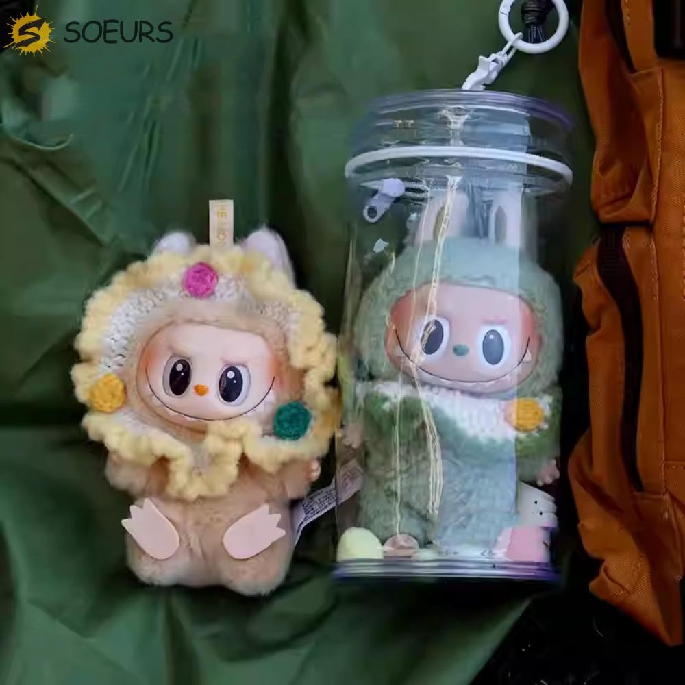 Soeurs Labubu Display Bag, ทรงกระบอกพร้อมพวงกุญแจ Labubu Doll Storage ...