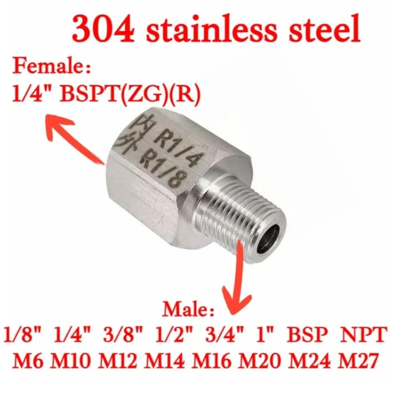 1/4 "bspt หญิงชาย HEX ลดบุช, M10, 1/8", 1/4 ", 3/8" bsp/npt อะแดปเตอร์ | Shopee Thailand