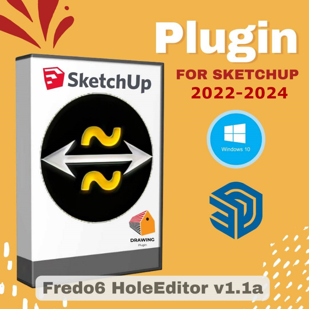 Fredo6 Hole Editor v1.1a ( ปลั๊กอินแก้ไขรัศมี / เจาะรู ) | for SKP 2022-2024 | Shopee Thailand