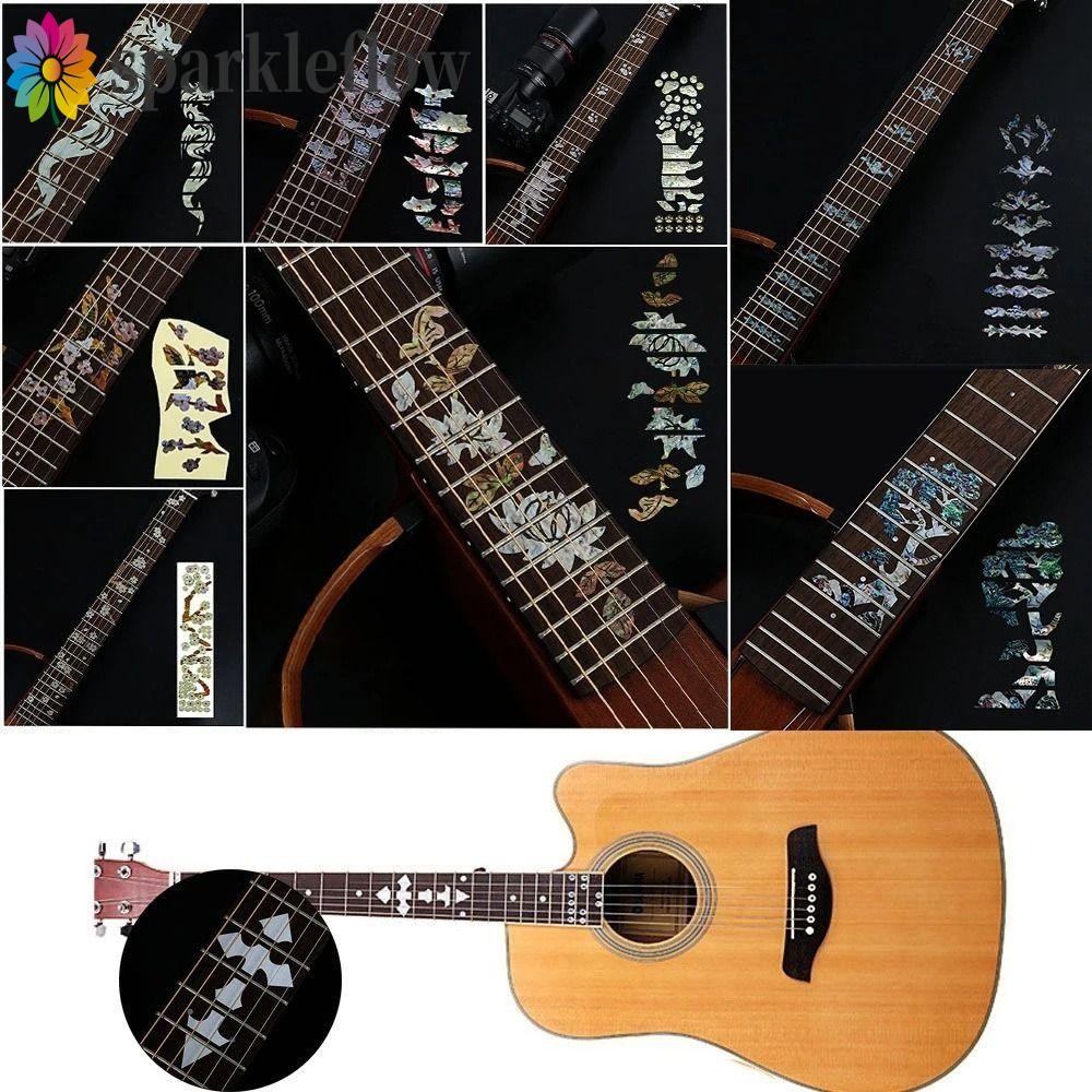 Sparkleflow Cross Inlay Decals กีตาร์อะคูสติกเครื่องดนตรีกีตาร์ Inlay ...