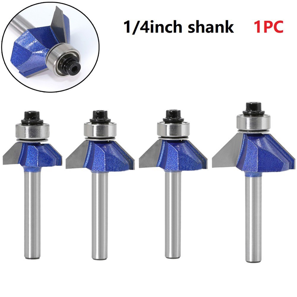 ⭐ วาร์ส ⭐1pc /4in Shank 45 องศา Chamfer Router Bit Edge Forming Bevel ...