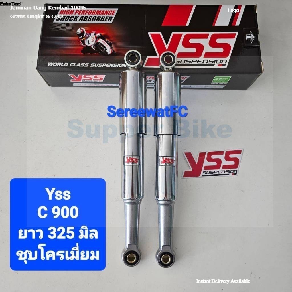โช้คหลัง YSS เดิม C900 / C 900 / C-900 ยาว 325 ชุบโครเมี่ยม ของแท้ (1 คู่) | Shopee Thailand