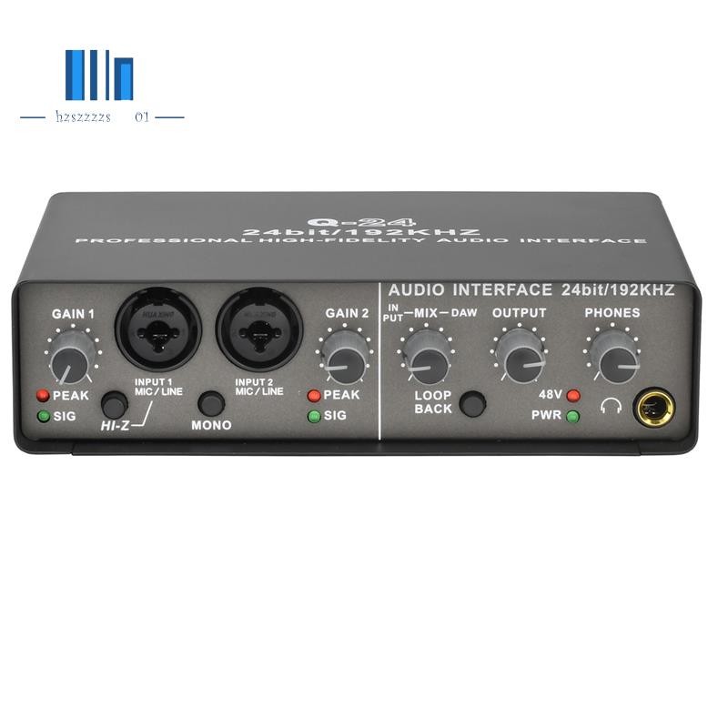 Professional 24Bit 192KHz Audio Interface 2 การ์ดเสียงอินพุตสําหรับ ...