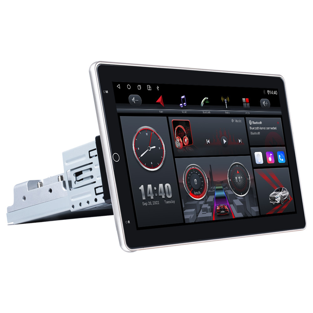 Universal TS18 90 องศาเครื่องเล่นวิทยุรถยนต์ 10 นิ้ว 1 Din 8 Core 4g ...