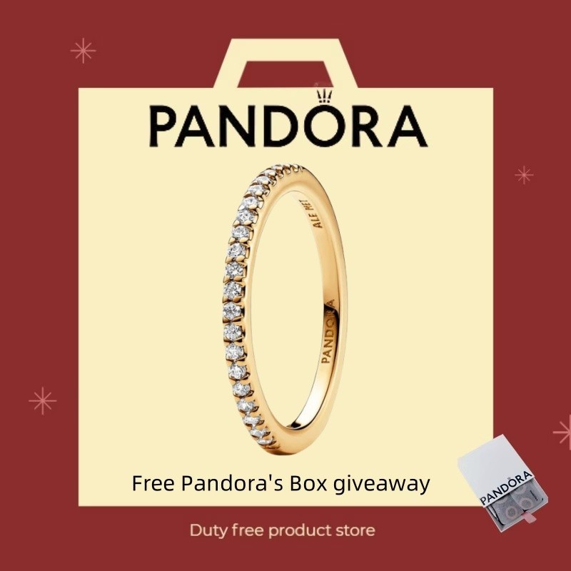PANDORA 100% เครื่องประดับเงิน925ของขวัญที่สวยหรูชุดของขวัญคู่แหวนวง ...