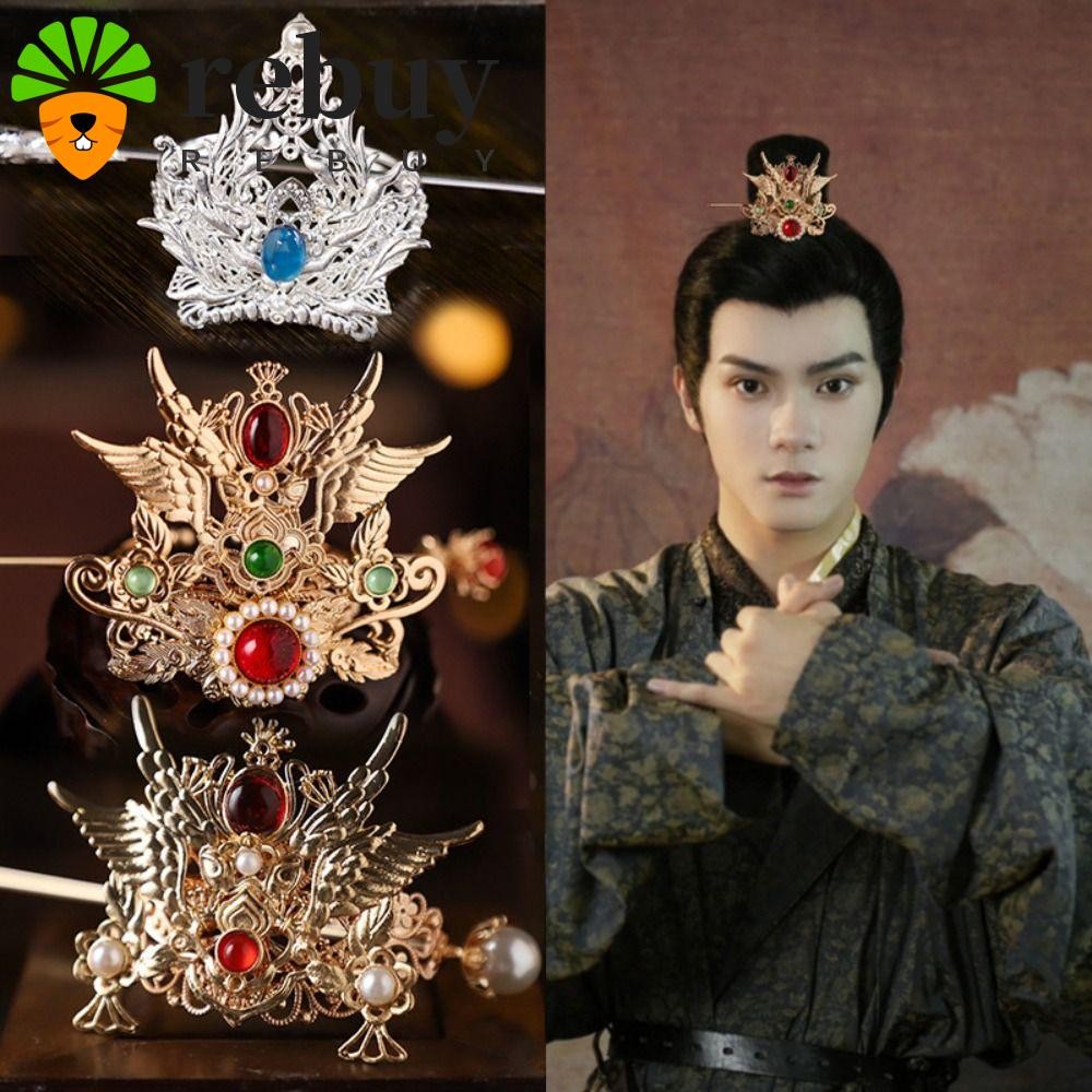 Rebuy จีน Hanfu ผม Crown, Headpiece Coloured Glaze หางม้า Bun ผมผู้ถือ ...