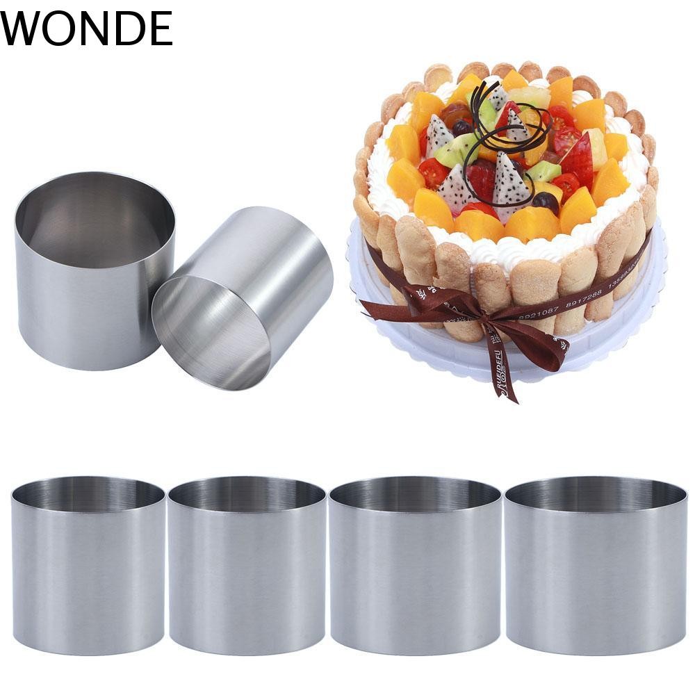 WONDE แม่พิมพ์เค้กสแตนเลสวงกลมอาหาร Molding ทรงกลม DIY อุปกรณ์ครัวแบบ ...