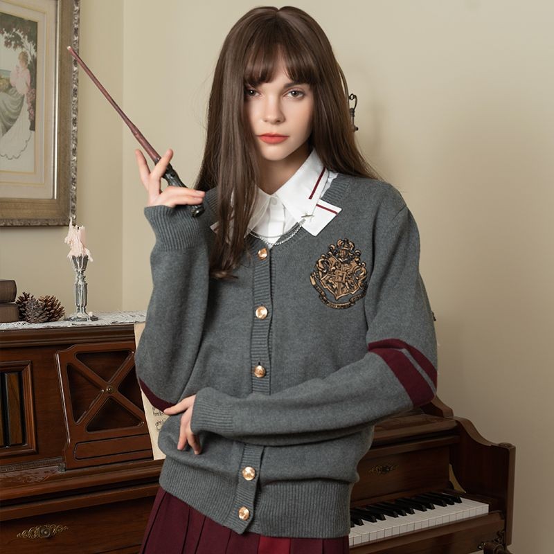 Preppy Knit Harry Potter ร่วมแบรนด์ Hogwarts เสื้อกันหนาวหญิงฤดูใบไม้ ...