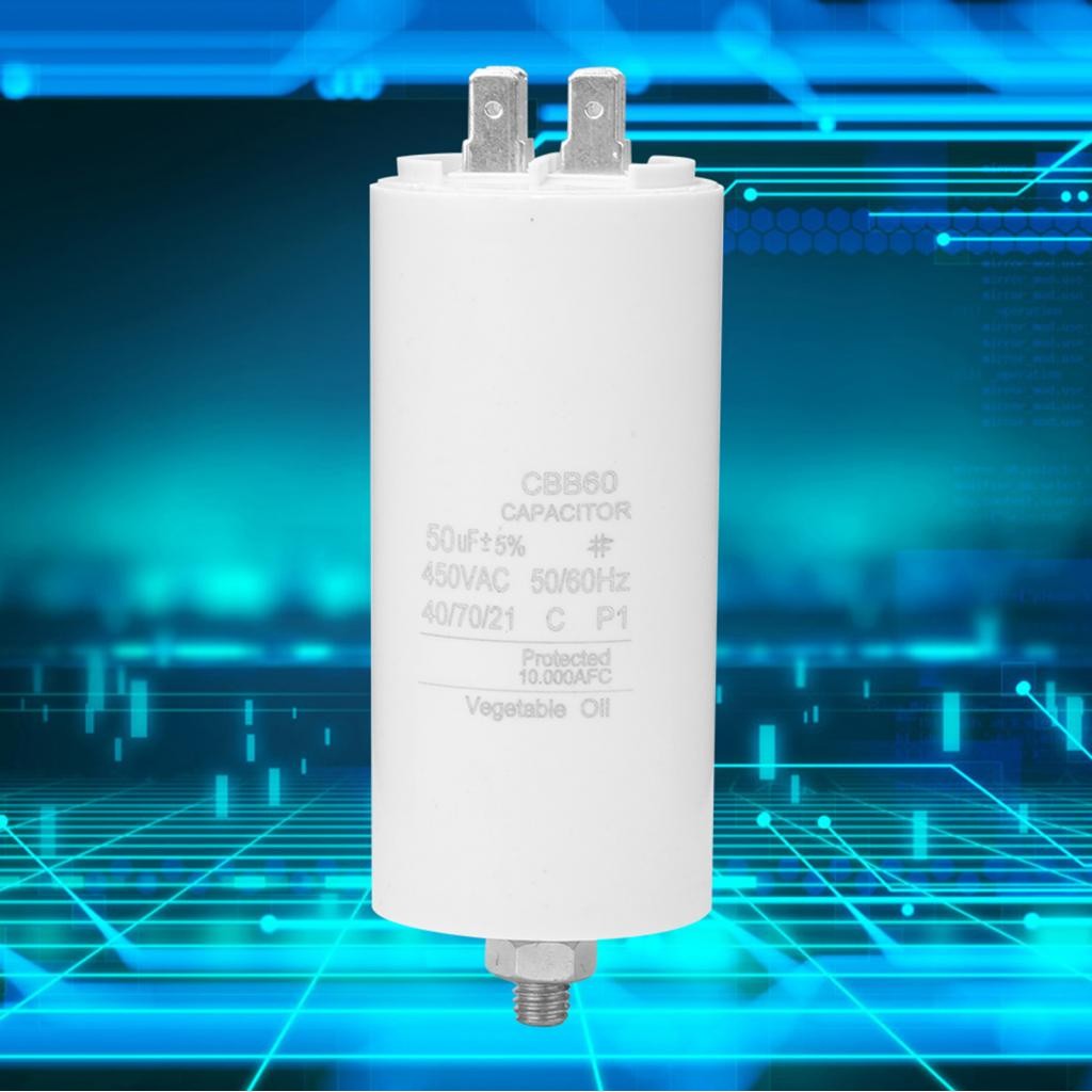 CBB60 Motor Running Capacitor 450V 50uf พร้อมน็อตสกรูสำหรับเครื่องซัก ...