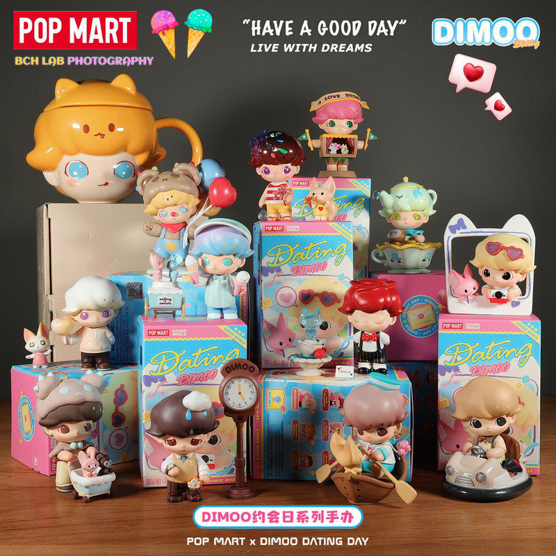 P POPMART POPMART Dimoo Dating Day Series Mystery Box น่ารักอินเทรนด์ ...