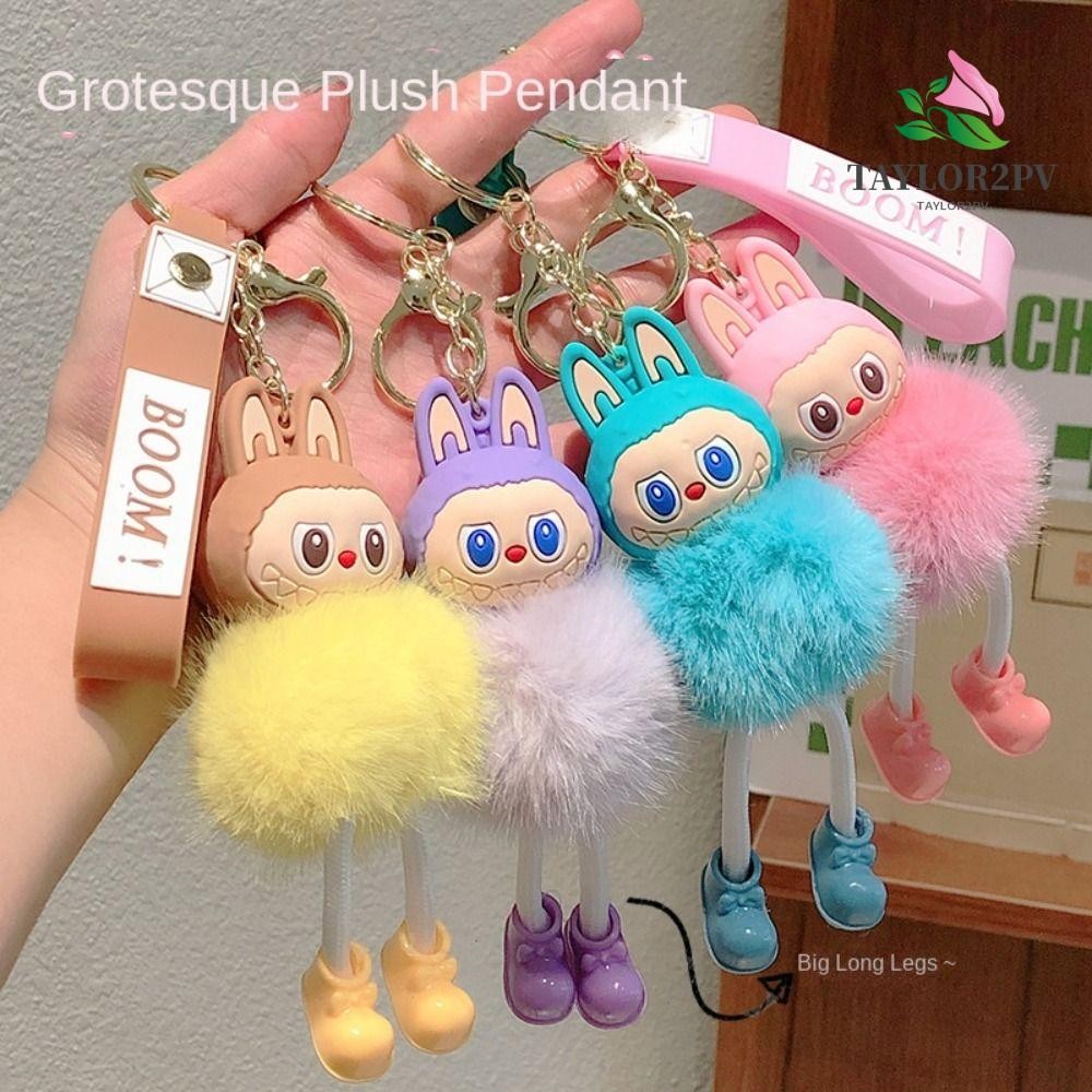 Taylor2pv Labubu พวงกุญแจตุ๊กตา, Long-leg Plush Labubu PVC จี้, พวง ...