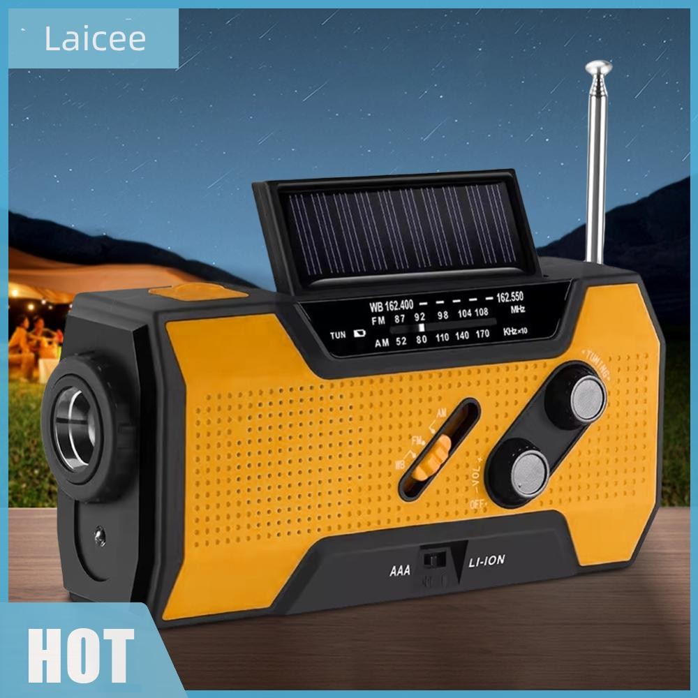 [Laicee.th] วิทยุฉุกเฉินแบบมือหมุน AM/FM/WB วิทยุสภาพอากาศ วิทยุพลังงานแสงอาทิตย์ สําหรับฉุกเฉิน ...