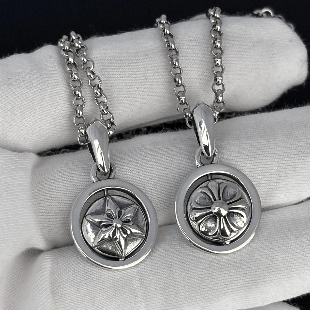 สร้อยคอ Chrome Hearts/สร้อยคอข้ามแท็กกลมสีเงิน 925 INS | Shopee Thailand