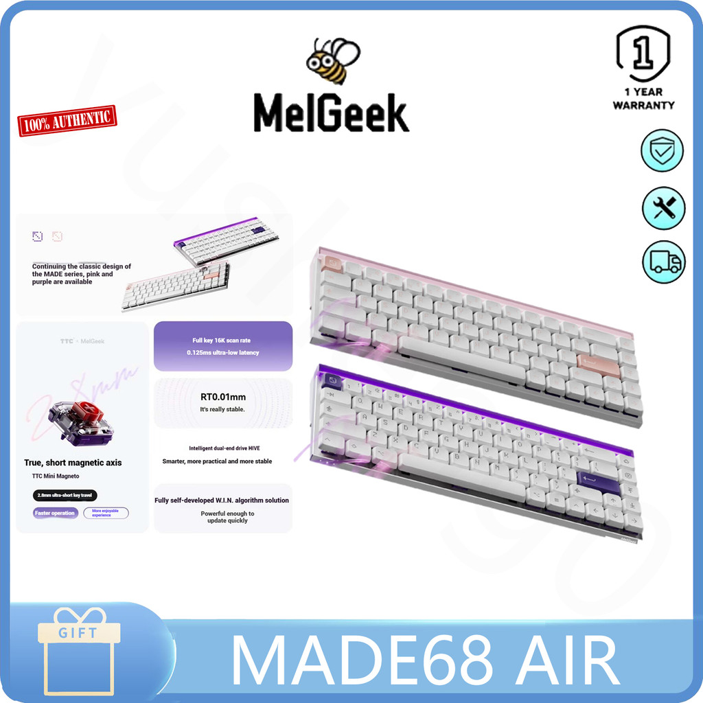 MelGeek MADE68 AIR Low Magnetic Axis Keyboard TTC Mini Magneto Axis ...
