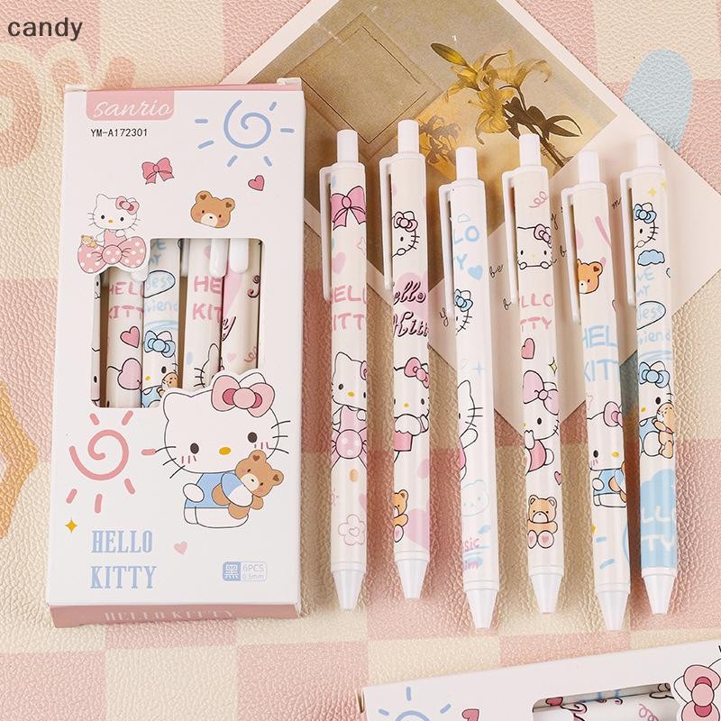 Ndy 6 ชิ้น Kawaii Sanrio Hello Kitty ปากกาเจลน่ารักการ์ตูนรูปลักษณ์สูงกด Neutral ปากกาโรงเรียน ...
